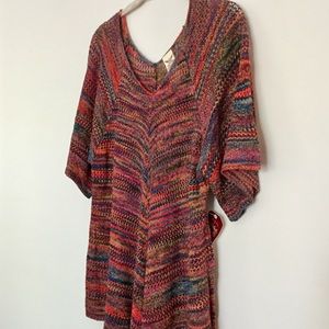 Faded Glory | Tops | Orange Blue Open Weave Tunic L Nwt | Poshmark